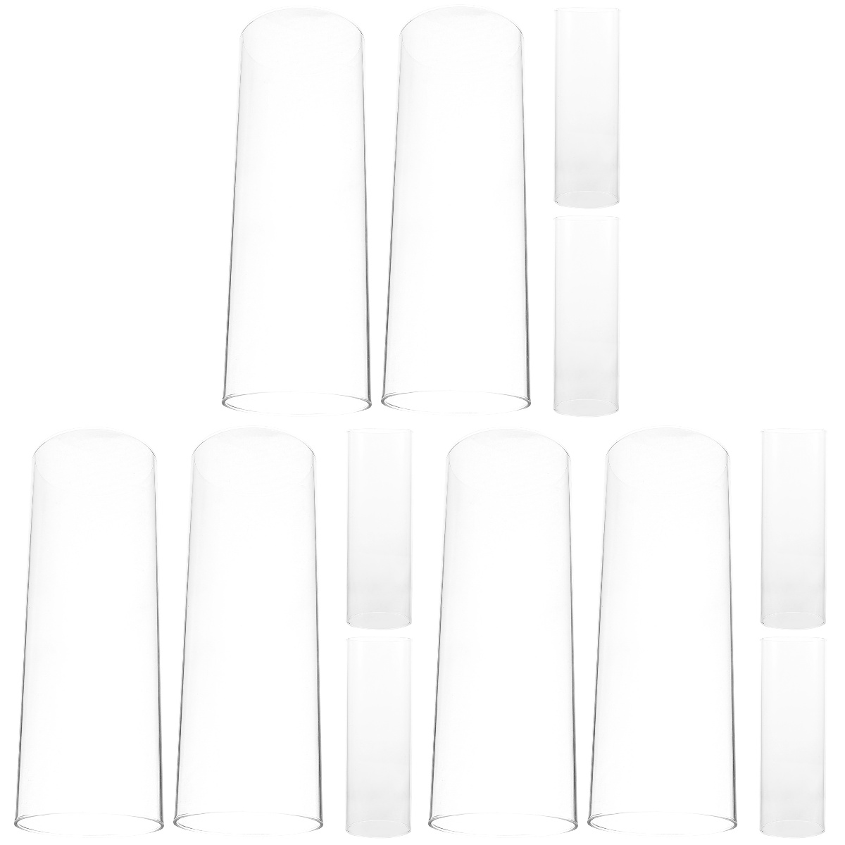 12 PCS Holder Sleeve Clear Glass Cylinder Candleholder Glass Chimney ...