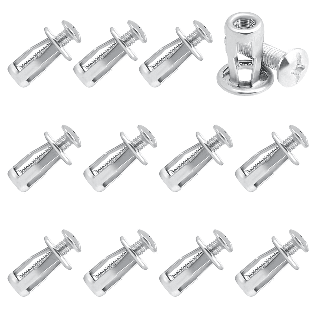 12 PCS Hollow Door Anchor Screws Set Metal Cavity Fixing M6 Jack Nuts ...