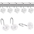 12 PCS Home Fashion Decorative Anti Rust Shower Curtain Hooks Rose ...