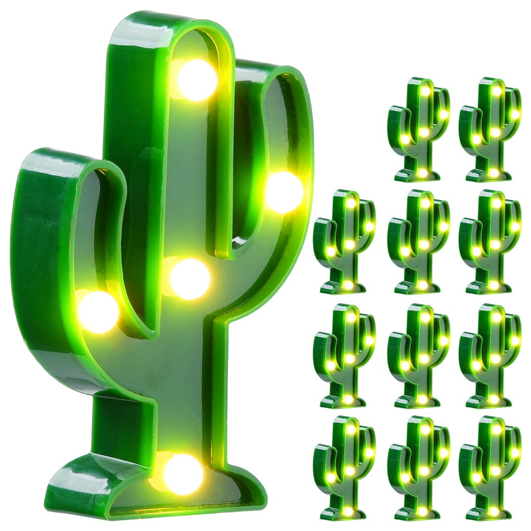 12 PCS LED Cactus Lights, Cactus Lamps, Cute Cactus Decor LED Night ...