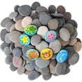 12 PCS Large 2.15-3.35" Smooth Natural River Rocks for Painting, Flat ...