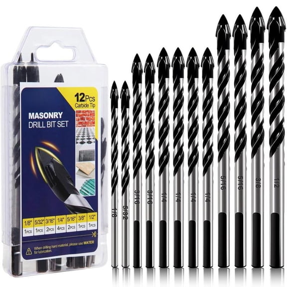Max-Craft Masonry Drill Bit 1/8" Carbide Tip Black/White Drill Concrete ...