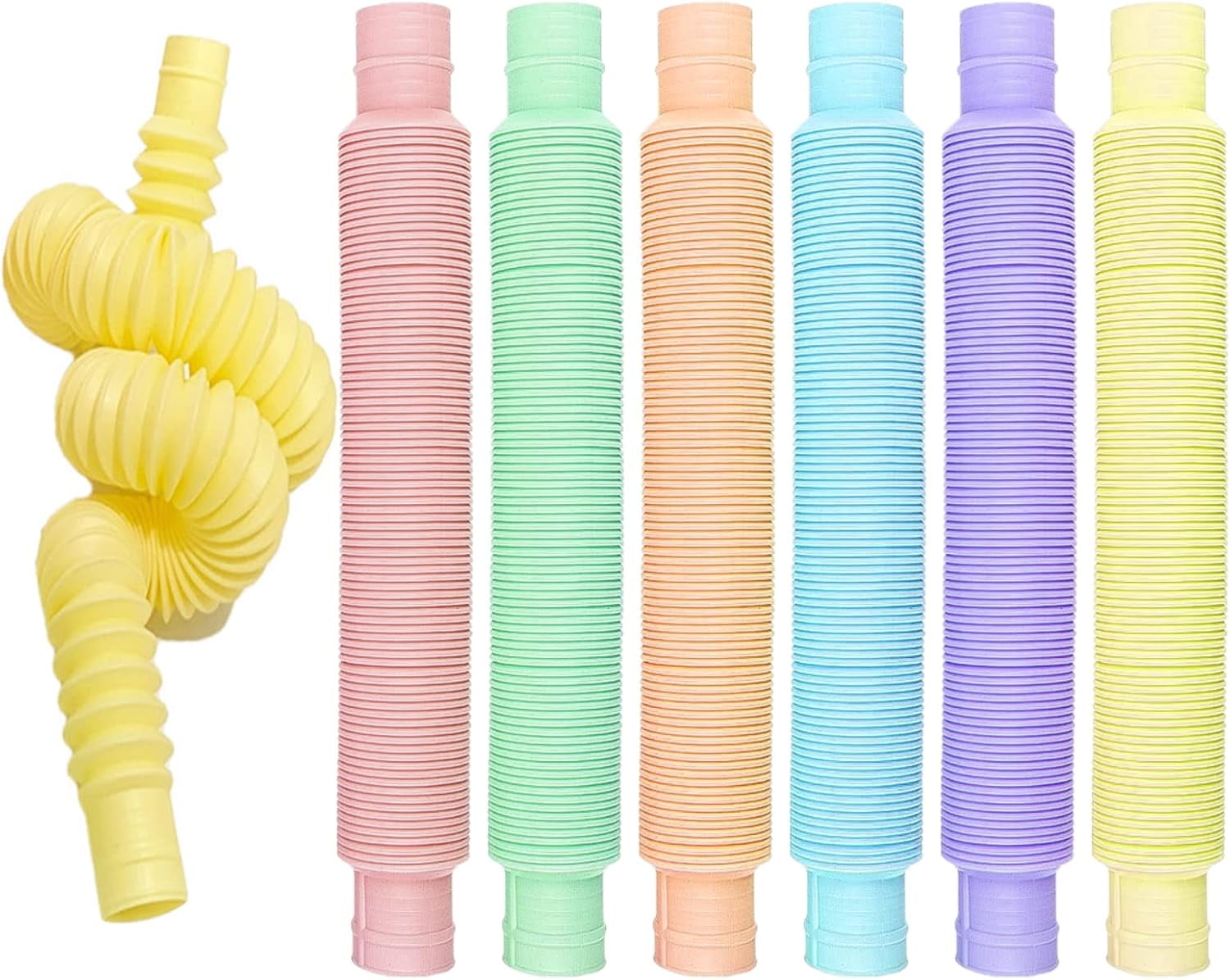 12 PCS Mini Pop Tubes Sensory Fidget Toys Colourful Tubes Sensory Toys ...