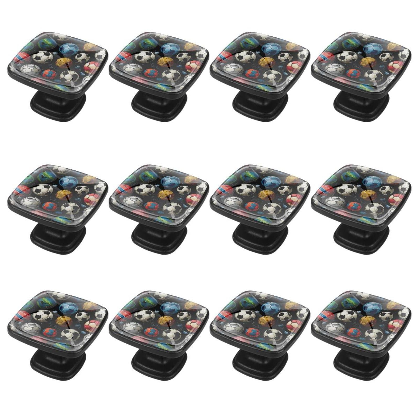 12 PCS Modern Cabinet Knobs, Bathroom Drawer Handles, Football Soccer ...