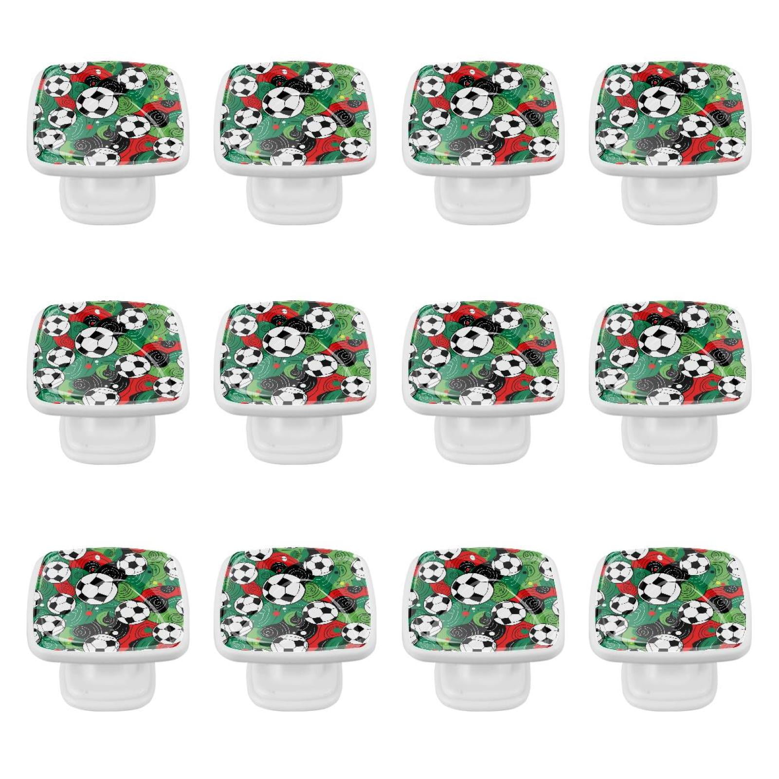 12 PCS Modern Cabinet Knobs, Bathroom Drawer Handles, Football Soccer ...