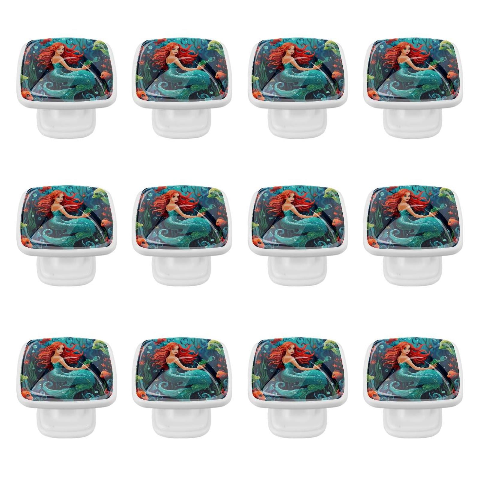 12 PCS Modern Cabinet Knobs, Bathroom Drawer Handles, Mermaid Handle ...