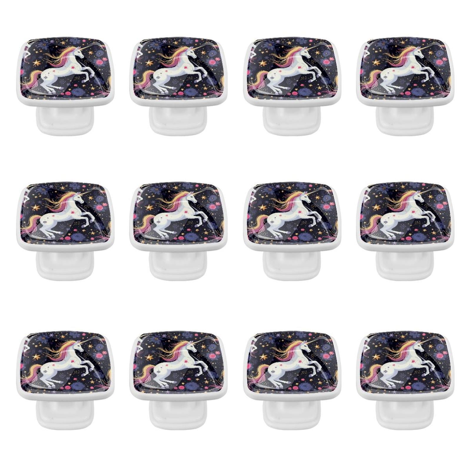 12 PCS Modern Cabinet Knobs, Bathroom Drawer Handles, Starry Unicorn ...