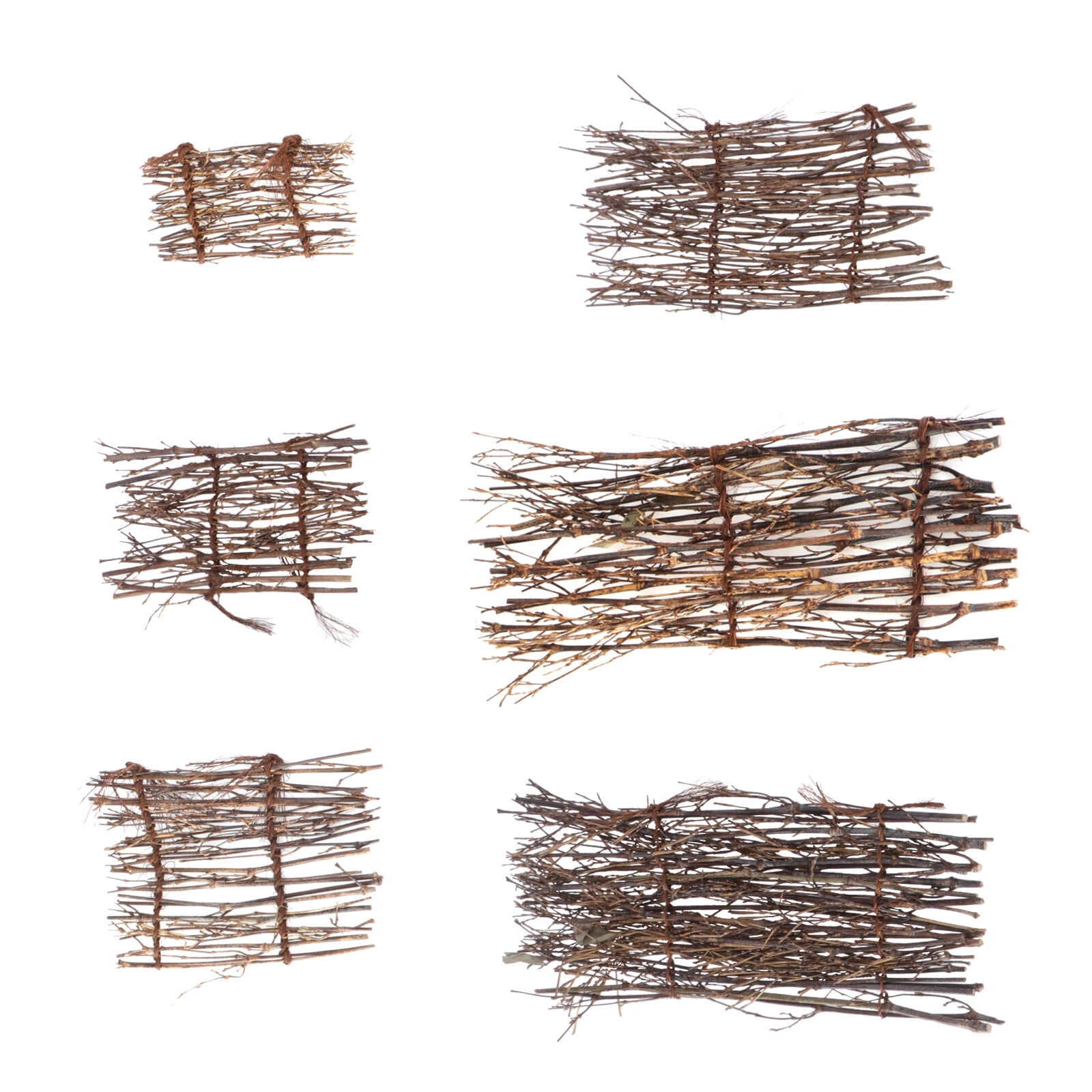 12 PCS Natural Fence Table Decor Bamboo Fence Mat Adornment Faux Plant ...