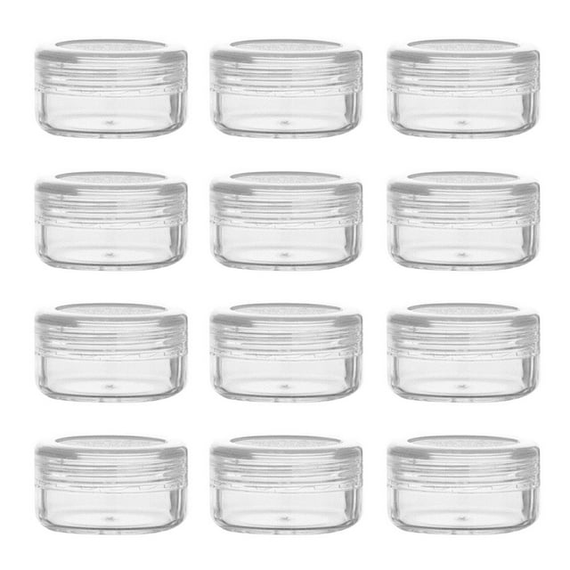 12 PCS New Empty Grams Acrylic Clear Round Jars - Containers for ...