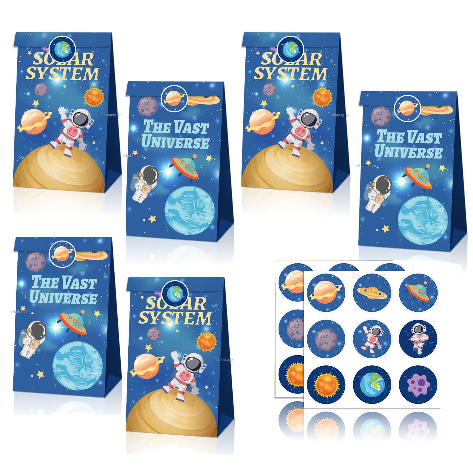 12 PCS Outer Space Goodie Bags Astronaut Gift Bags Space Party Favors ...