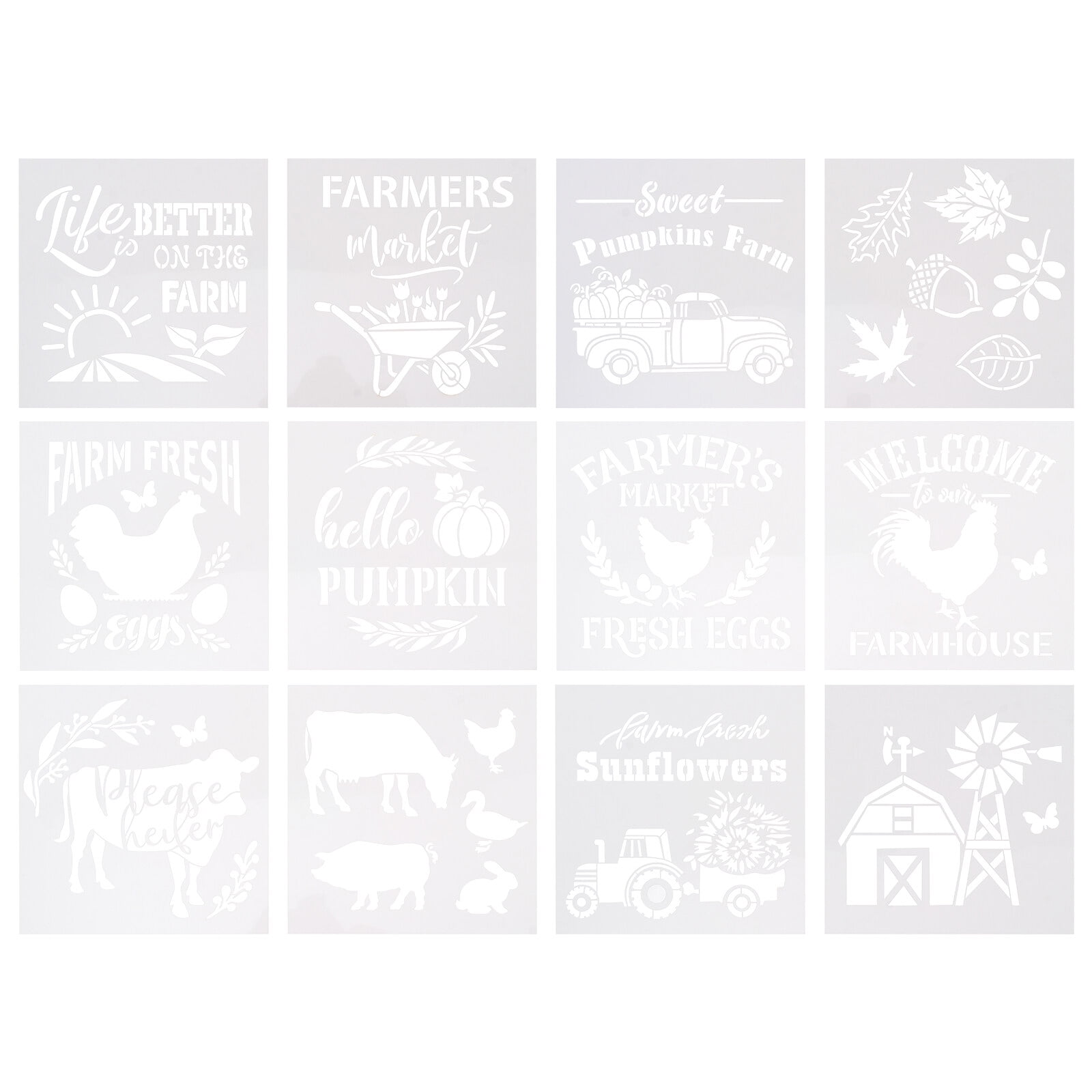12 PCS Painting Template Art Stencil Template Drawing Stencil Reusable ...
