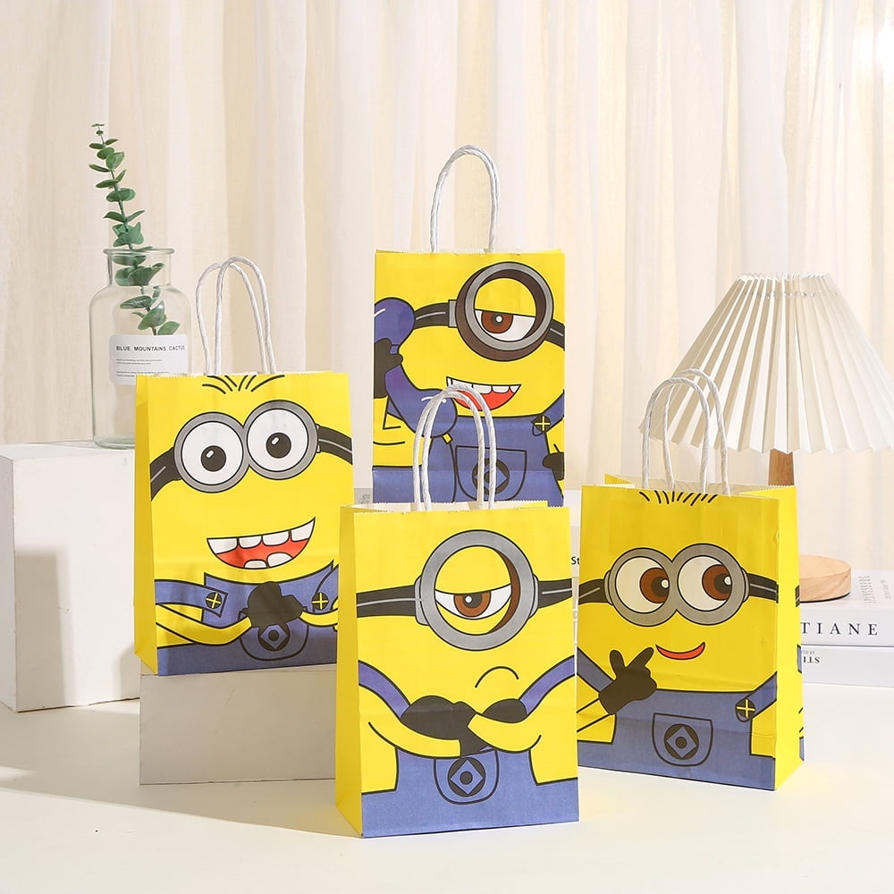 12 PCS Party Favor Candy Bags for Minions Cartoon Themed Birthday ...