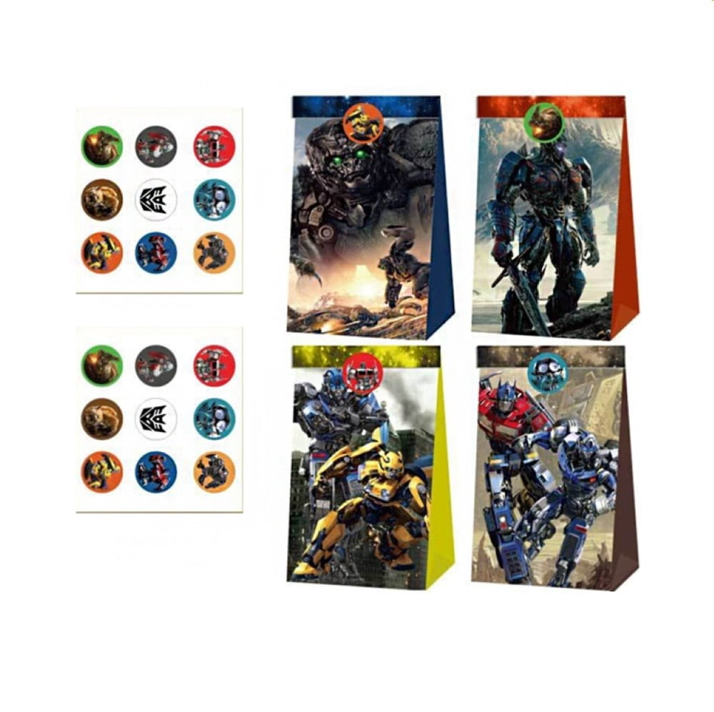 12 PCS Party Favor Candy Bags for Transformers Cartoon Themed Birthday ...