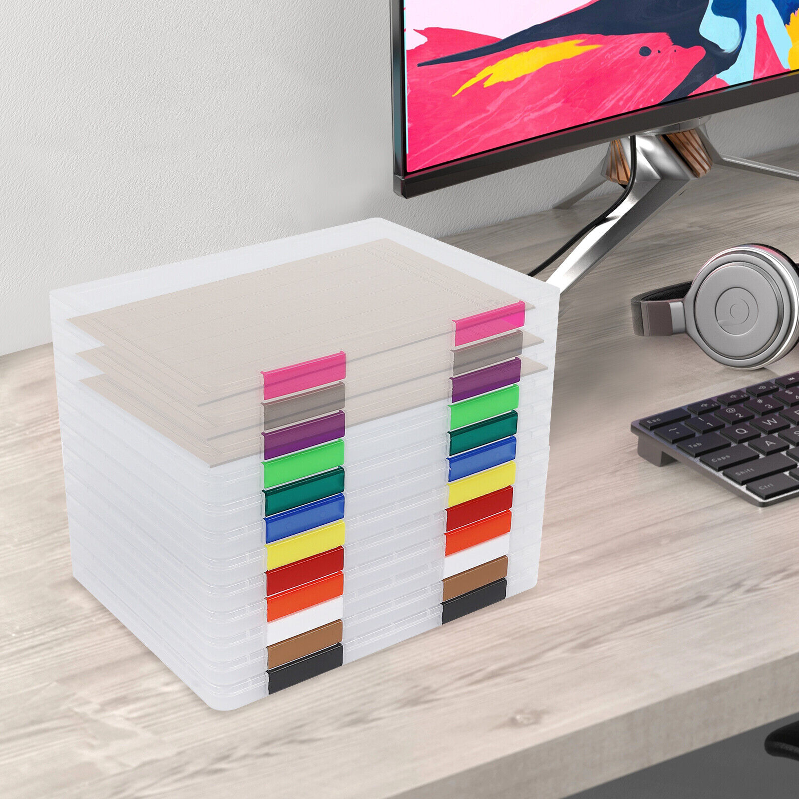 12 PCS Plastic Document Storage Cases, Documents Magazines Holders ...