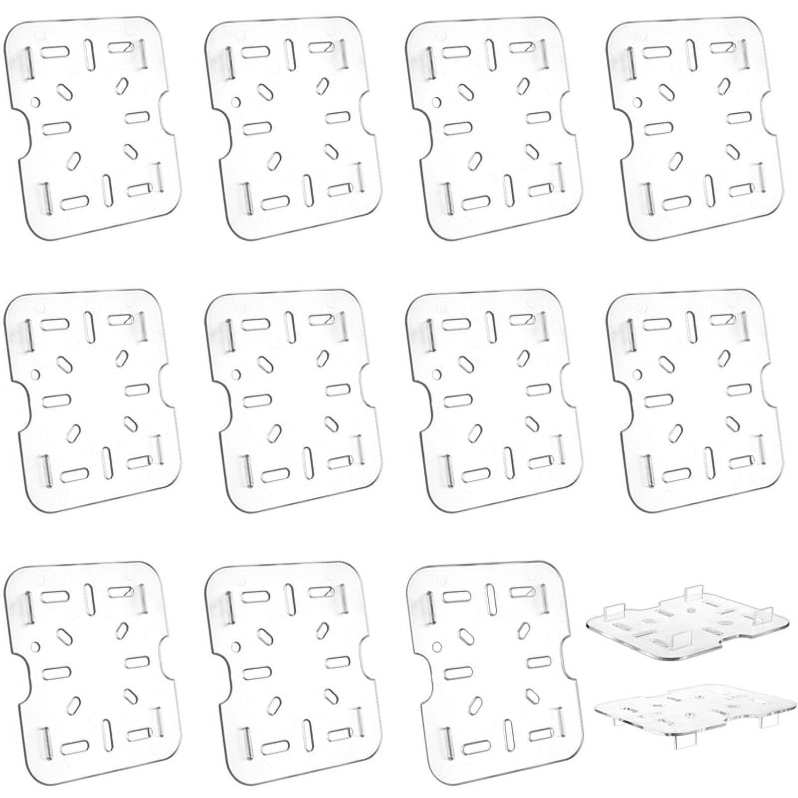 12 PCS Plastic Drain Shelf for 1/6 Size Food Pan Clear Grate Acrylic ...