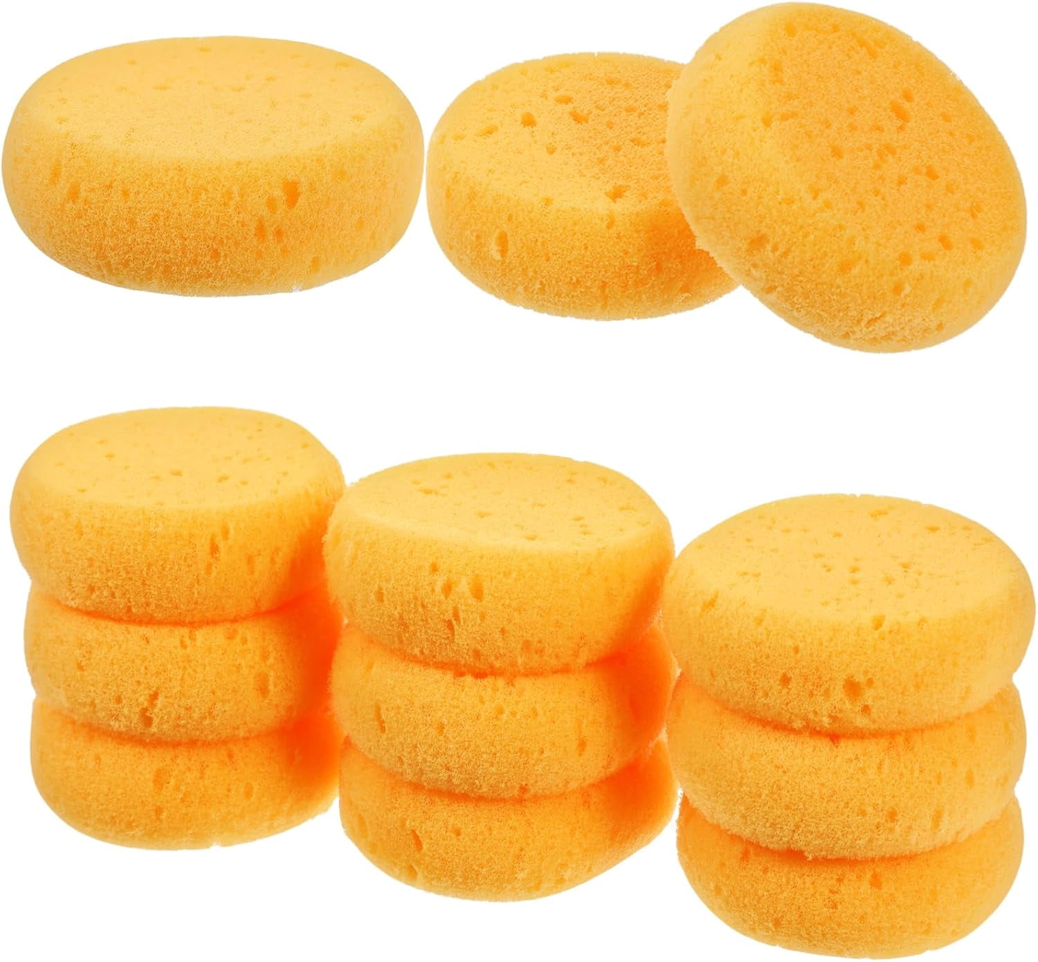 12 PCS Pottery Sponges, Round Clay Sponges High Elasticity Soap Sponge ...