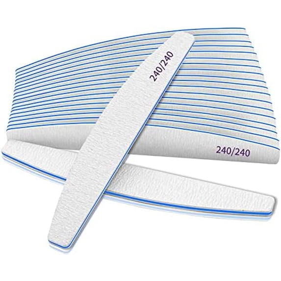 12 PCS Professional Nail File, 240/240 Grit Nail Files for Natural ...
