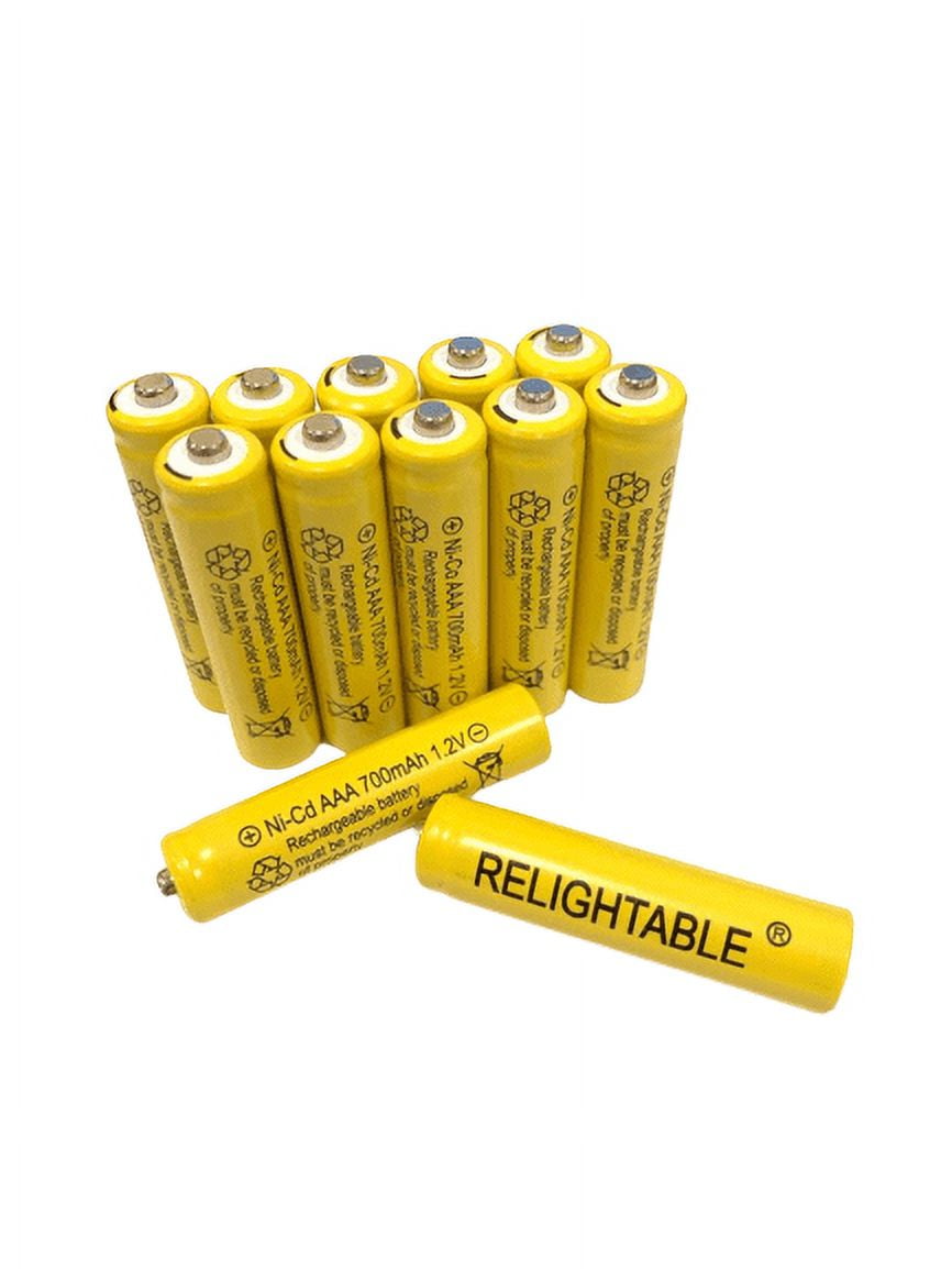 12-PCS Rechargeable 1.2V NiCd AAA 700mAh Ni-Cad Batteries for Solar ...