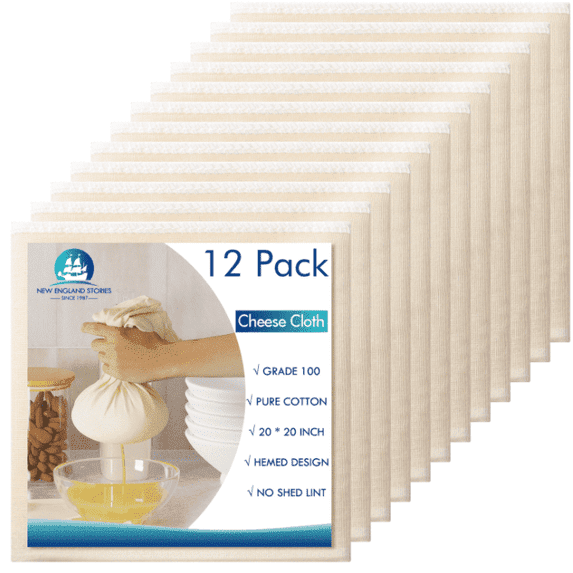 12 PCS Grade 100 Cheesecloth - 20x20" 100% Cotton Unbleached for ...
