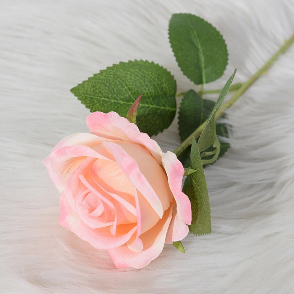 12 PCS Rose Artificial Flowers, Silk Roses with Stems Realistic Fake ...