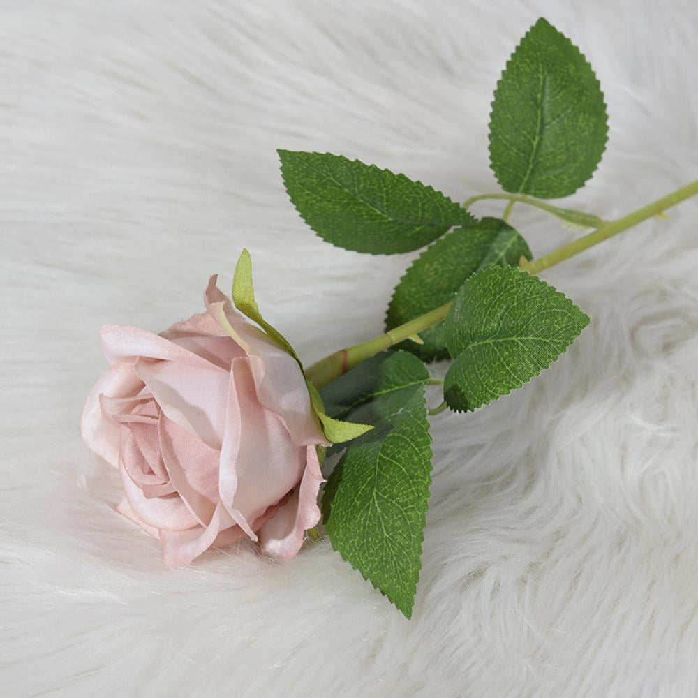12 PCS Rose Artificial Flowers, Silk Roses with Stems Realistic Fake ...