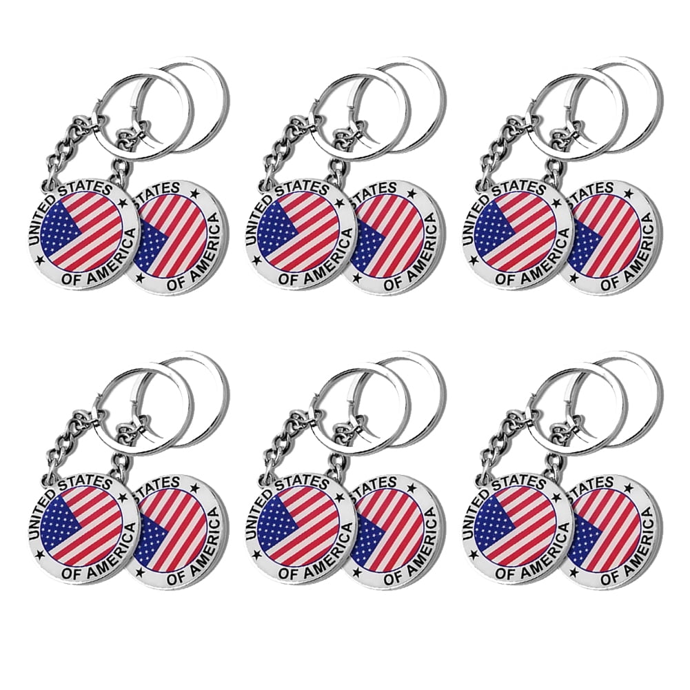 LOVSONG 12 PCS Round Flag Keychain, Patriotic Keyring - Walmart.com