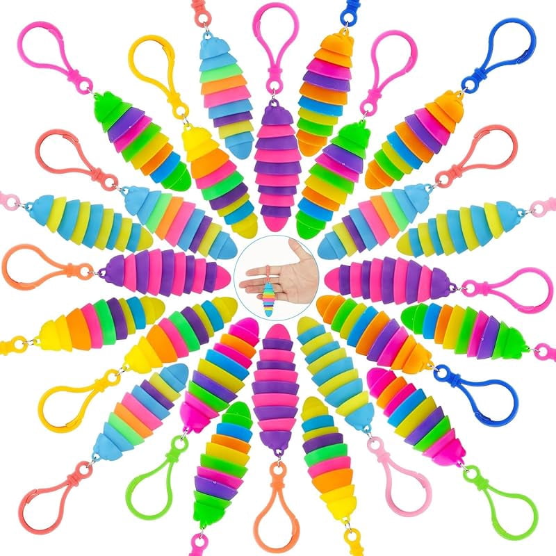 12 PCS Sensory Slug Toys, Articulated Stretch Caterpillar Toy, Anxiety ...