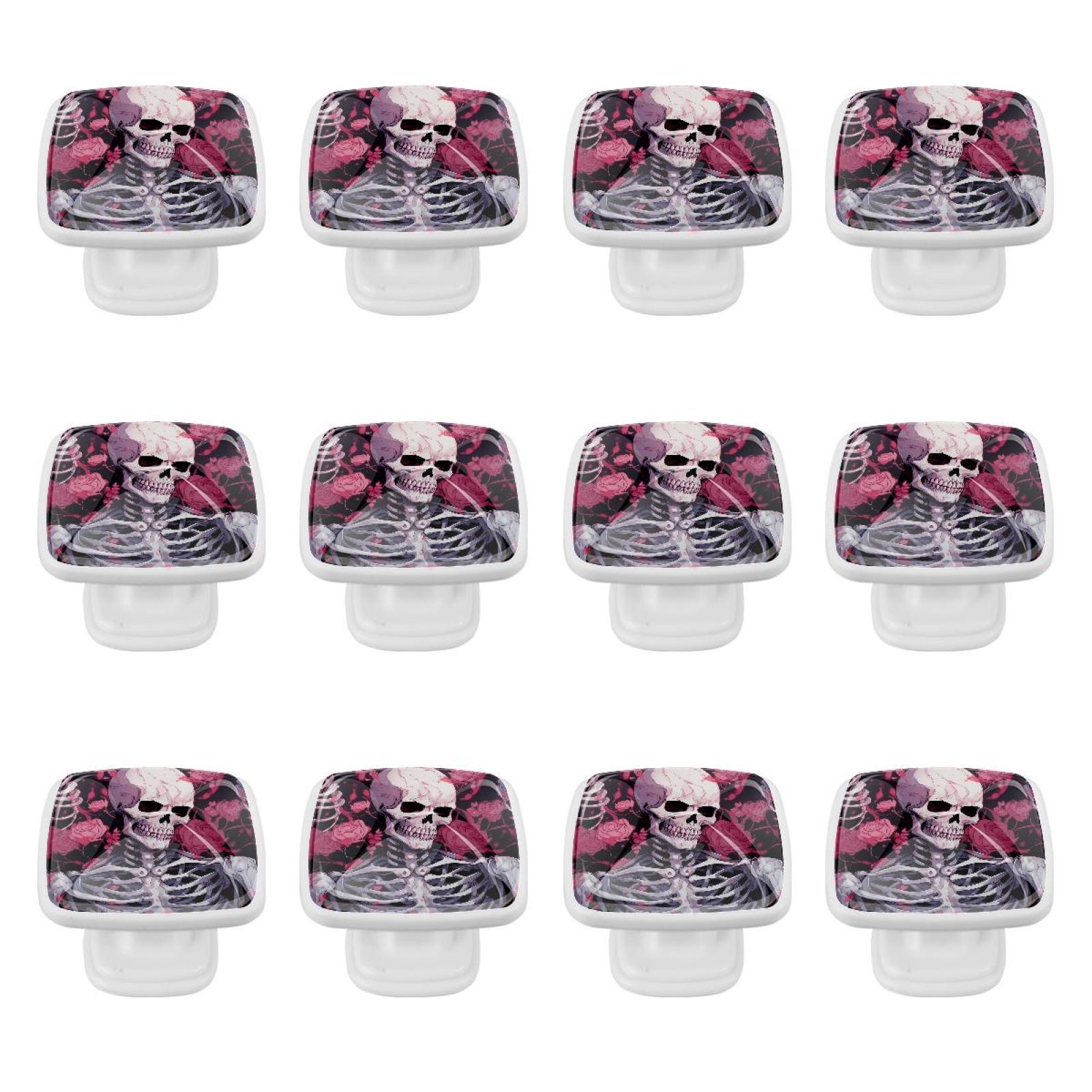 12 PCS Skeleton Drawer Knobs Square Cabinet Handles with Screws ...