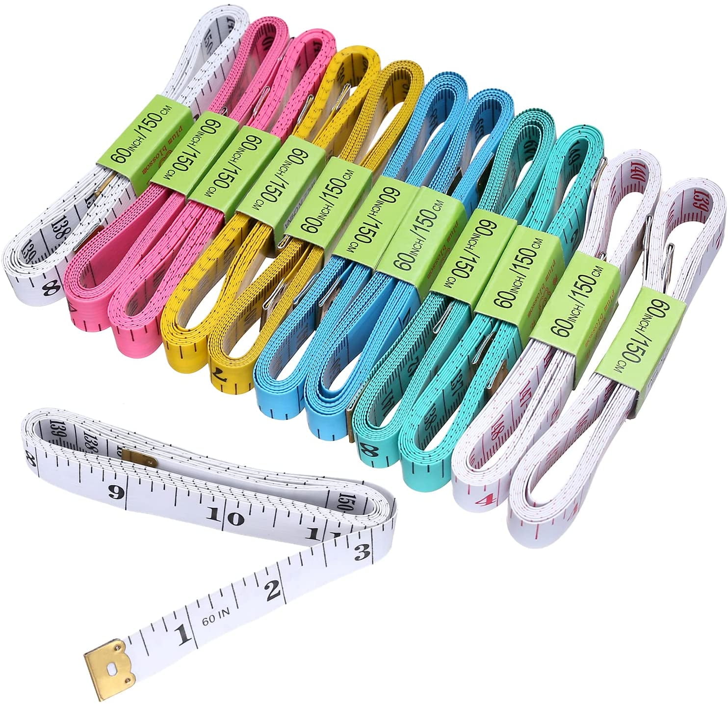 12 PCS Soft Tape Measures Double-Scale 60-Inch/150cm Soft Tape Measure ...
