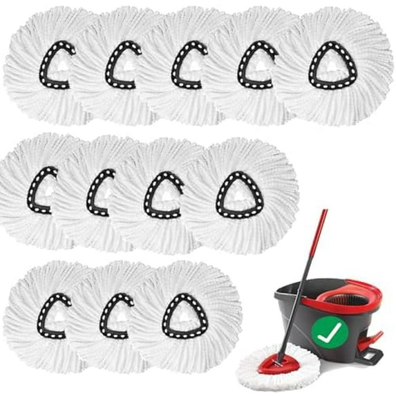 12 PCS Spin Mop Replacement Head,100% Microfiber Mop Refills Head ...