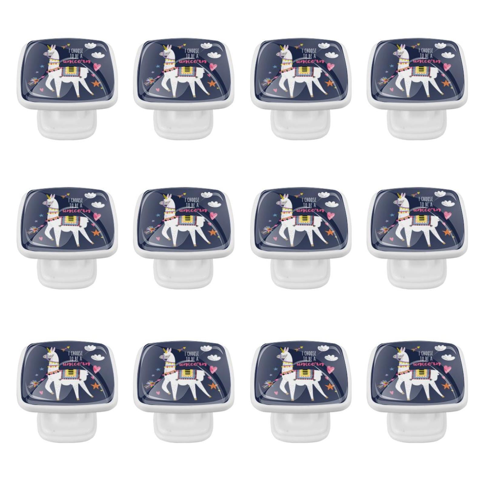 12 PCS Square Drawer Pulls with Screws Cartoon I Choose To Be a Unicorn ...