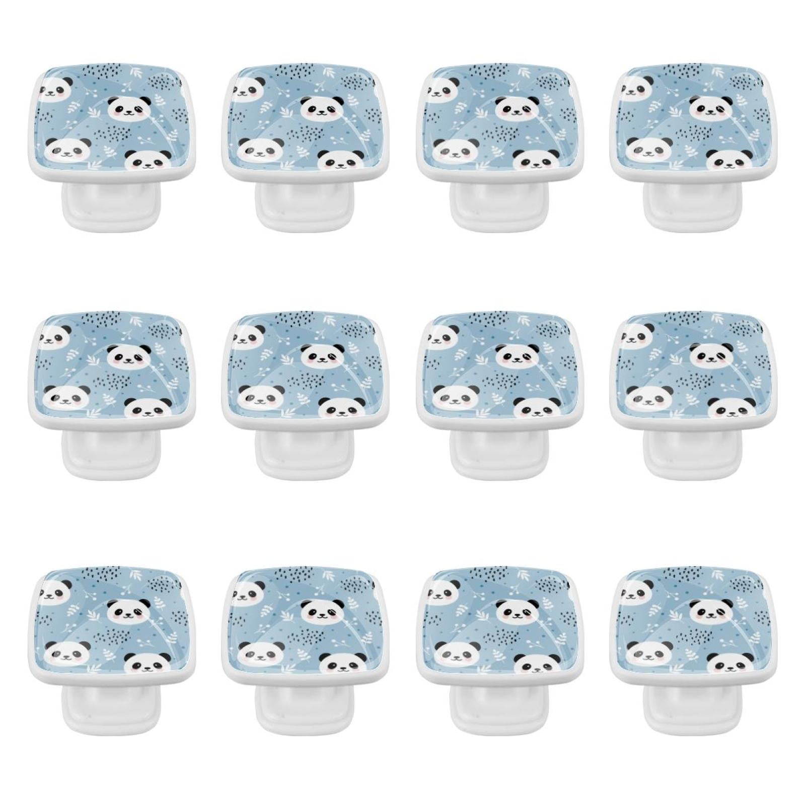 12 PCS Square Drawer Pulls with Screws Cute Panda Pattern - Walmart.com
