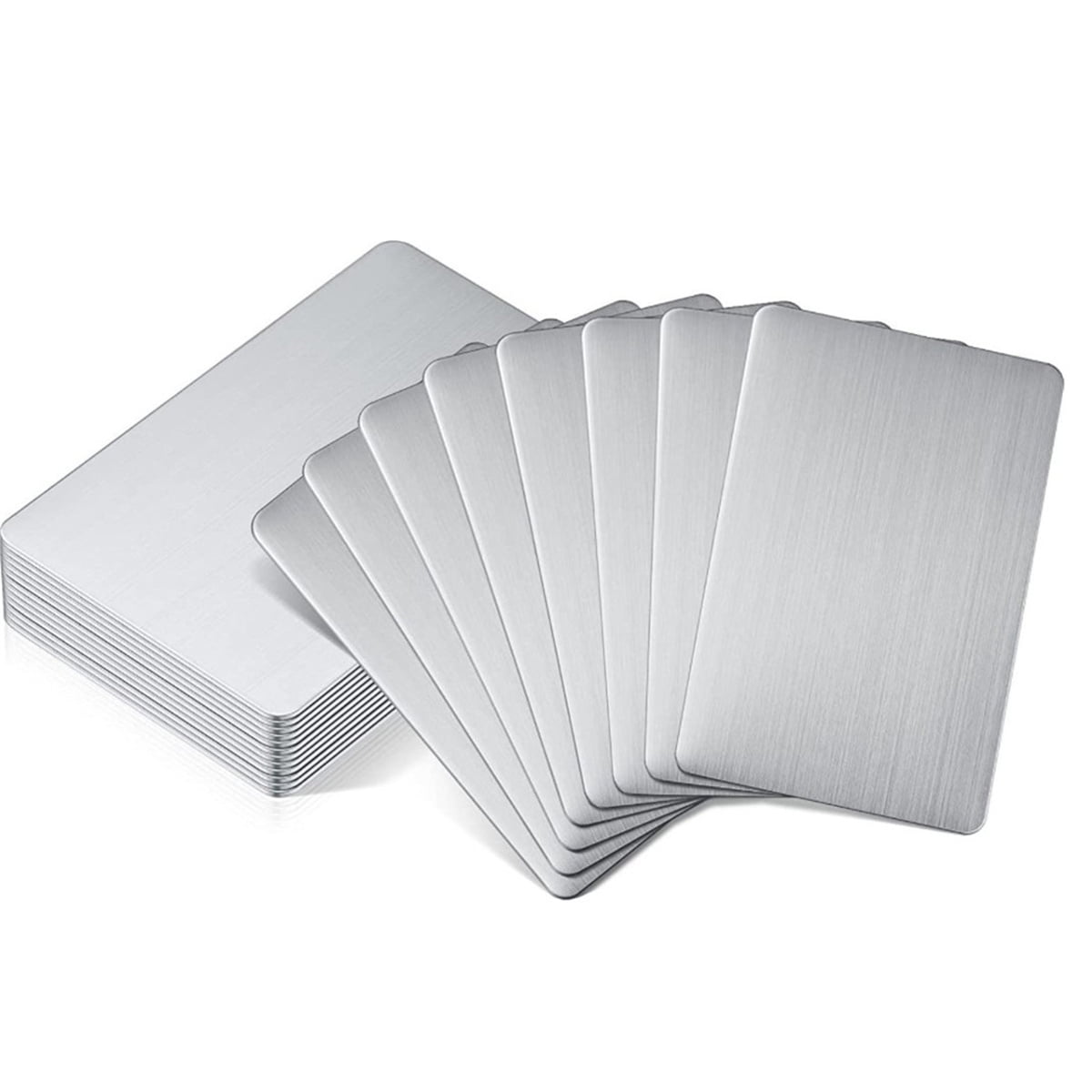 12 PCS Stainless Steel Business Cards,Metal Business Card Blank Cards ...