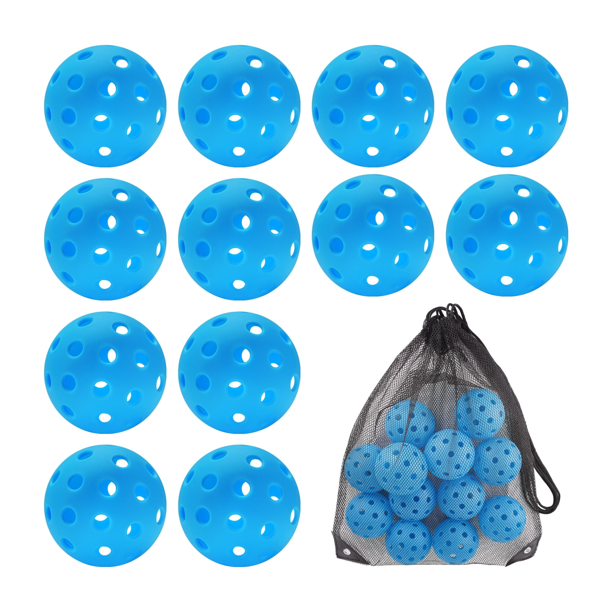 12 PCS Sukeen Pickleballs Balls, 40 Holes Outdoor Pickleball Balls ...
