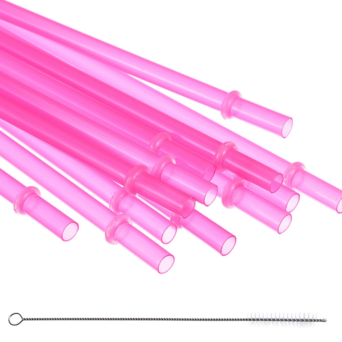 12 PCS, Thickened Rigid Coloured Straws with Loop Solid Colour with ...