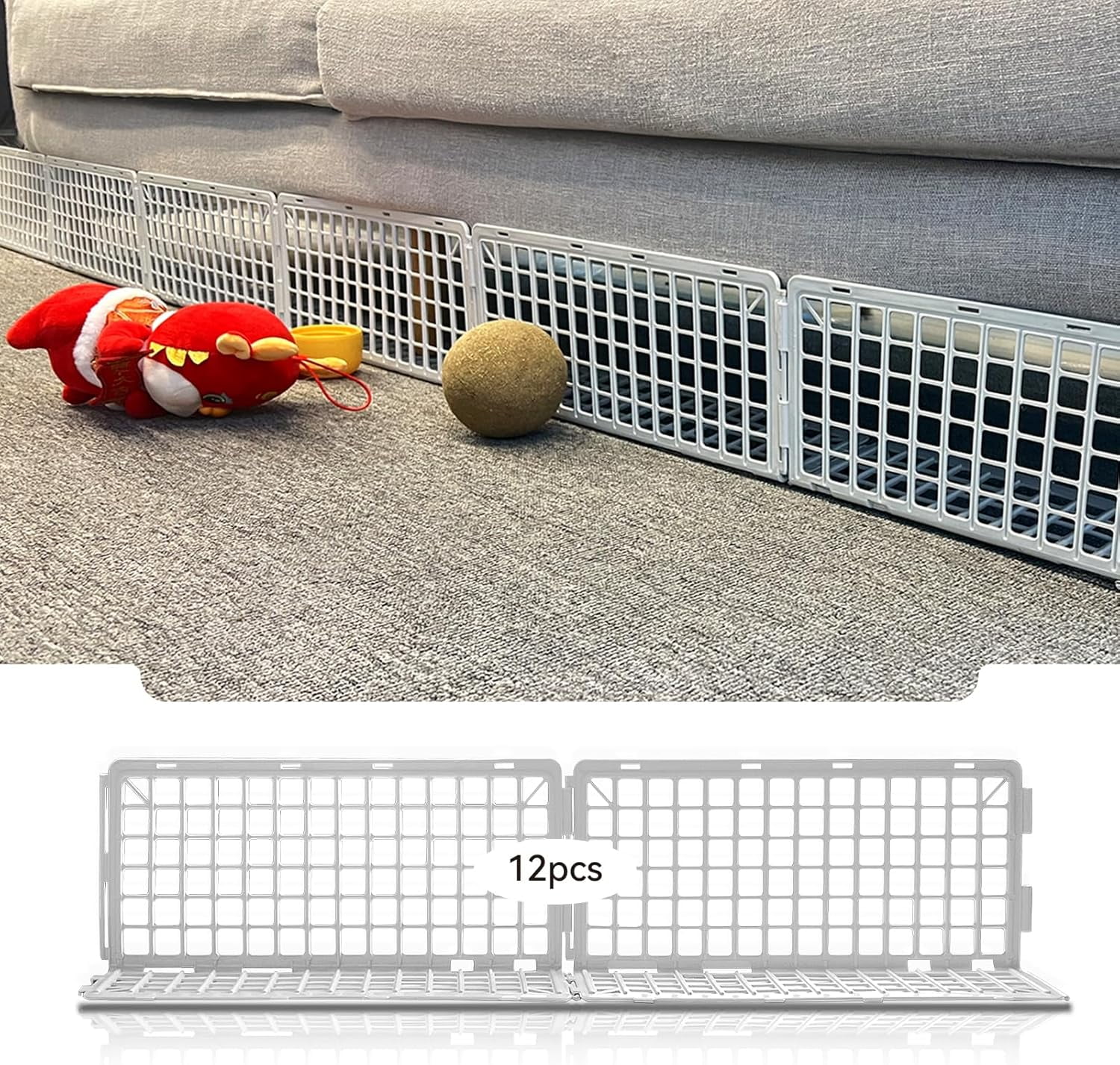 12 PCS Under Couch Blockers for Bed Couch Furniture Underneath Stop ...