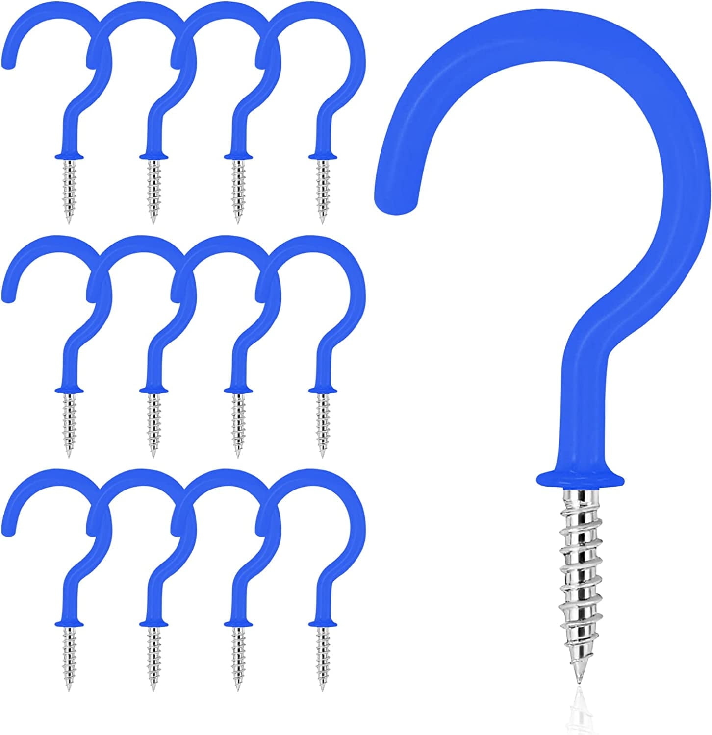 12 PCS Vinyl Coated Ceiling Hooks Question Mark Shape Hook Heavy Duty ...