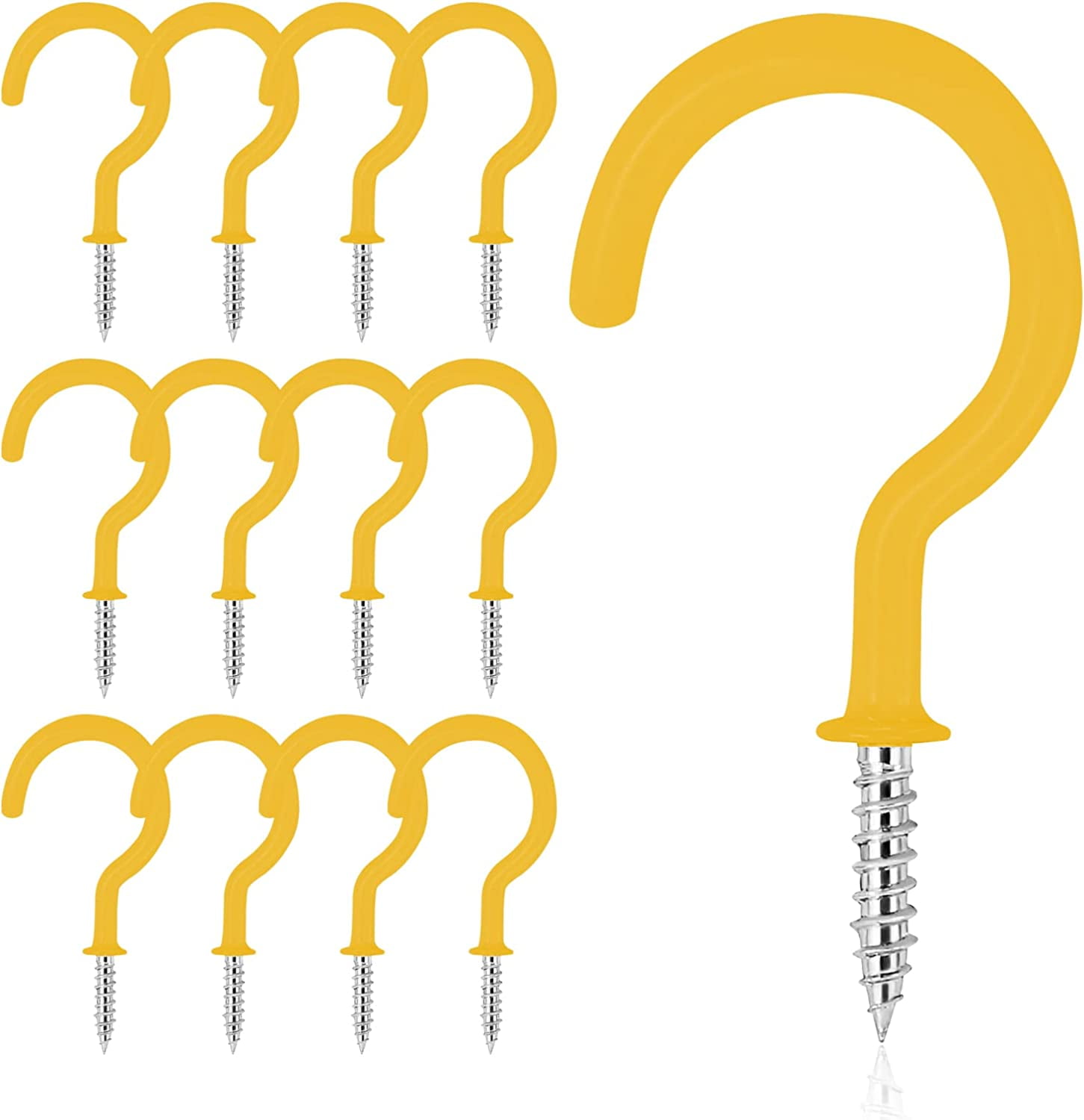 12 PCS Vinyl Coated Ceiling Hooks Question Mark Shape Hook Heavy Duty ...