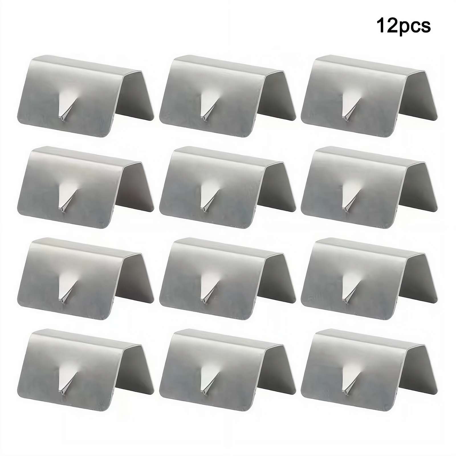 12 PCS Wind Rain Deflector Channel Clips Stainless Steel Fitting Fixing ...