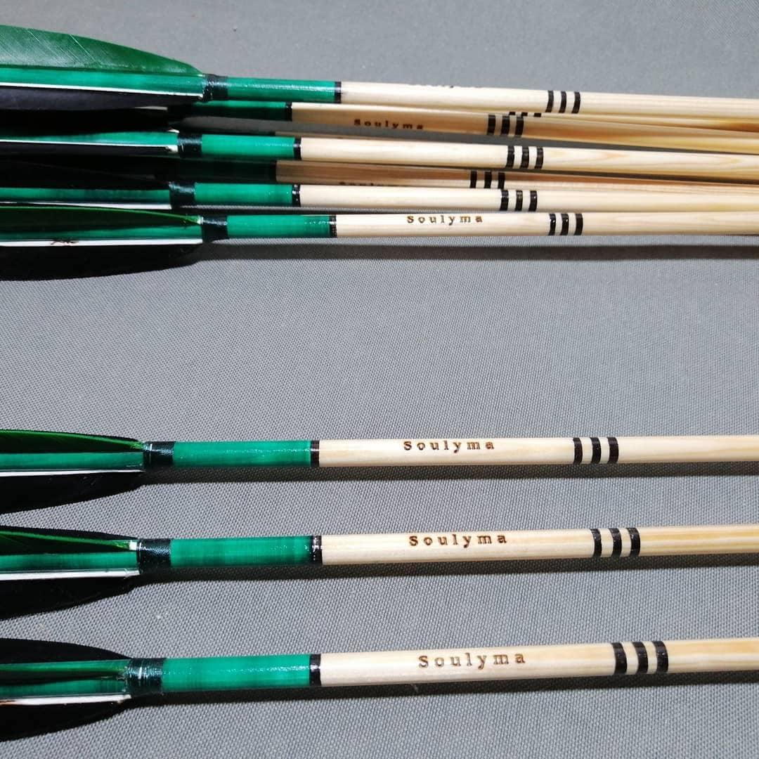 12 PCS Wooden Archery Arrows Archery Personalized Arrow For Recurve Bow ...