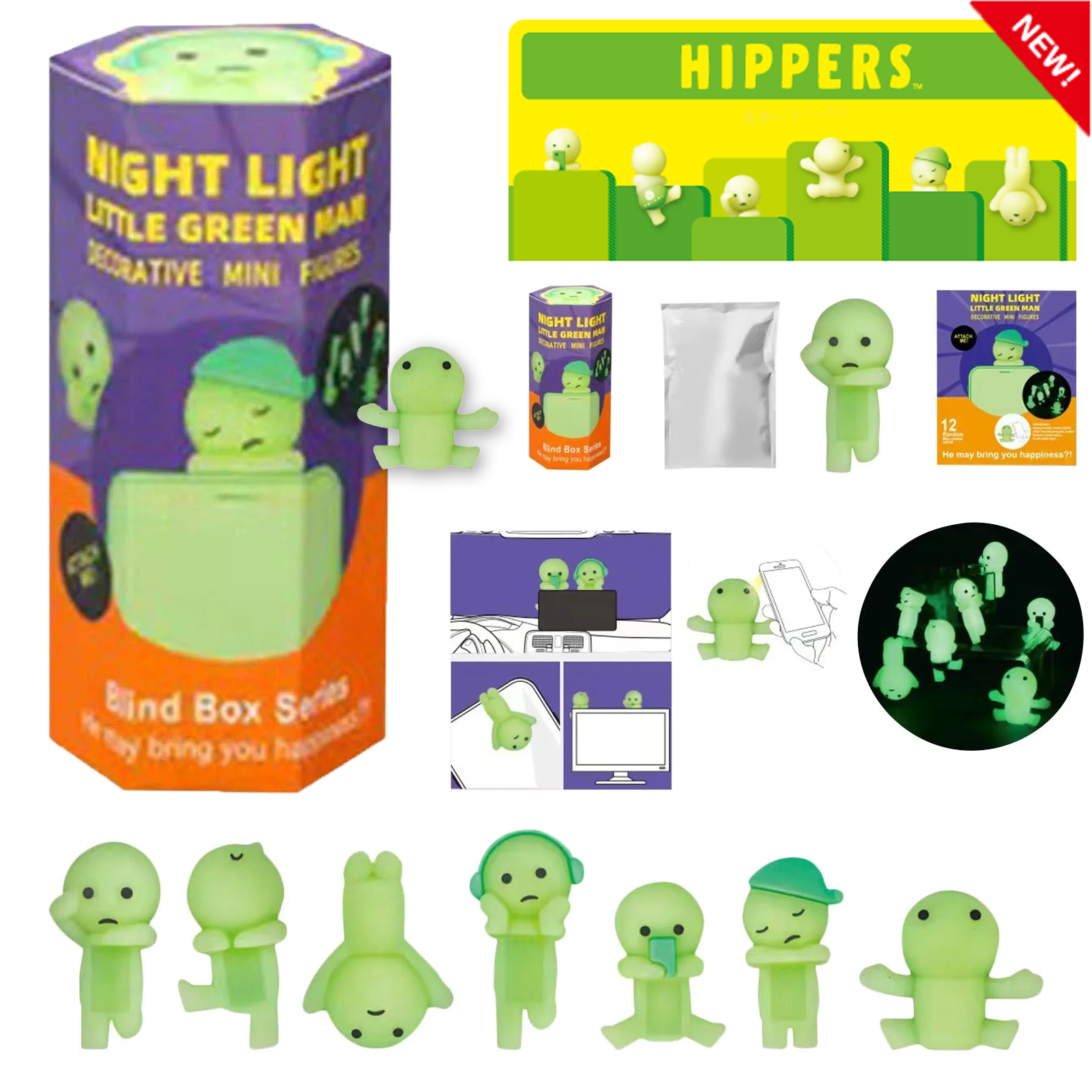 12 PCS,dream Smiski Figure Toy Glow In the Dark, Night Light Series ...