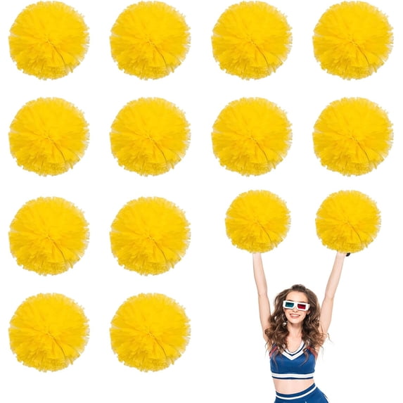 12 PCS pom poms Cheerleading,13.8inch Sports Team Spirits Cheering ...
