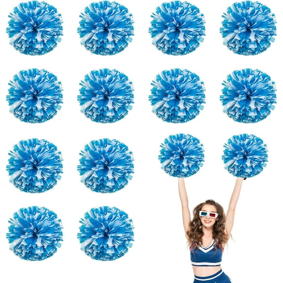 12 PCS pom poms Cheerleading,13.8inch Sports Team Spirits Cheering Squad Dance Training with ...