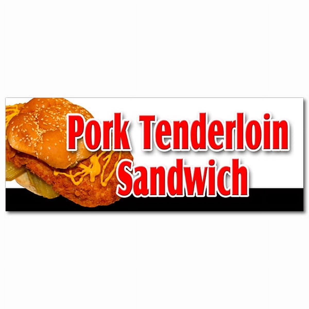 12" PORK TENDERLOIN SANDWICH DECAL sticker deep fried sandwich breaded ...