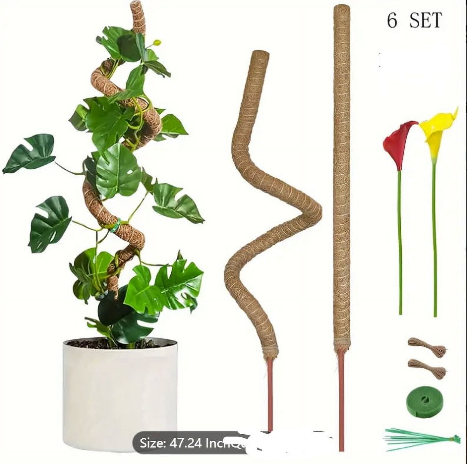 12 Pach 48 Inch Moss Pole, Bendable Arbitrary Angle Moss Pole For ...