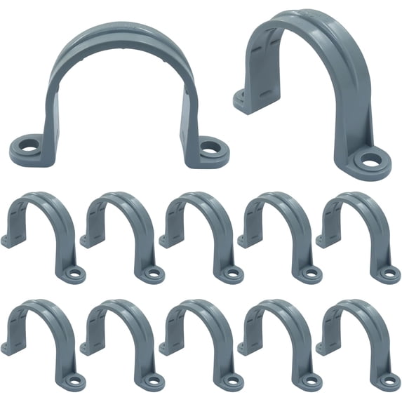 12 Pack 1-1/2 Inch PVC Pipe Strap, 2-Hole Plastic Conduit Clamp Pipe ...