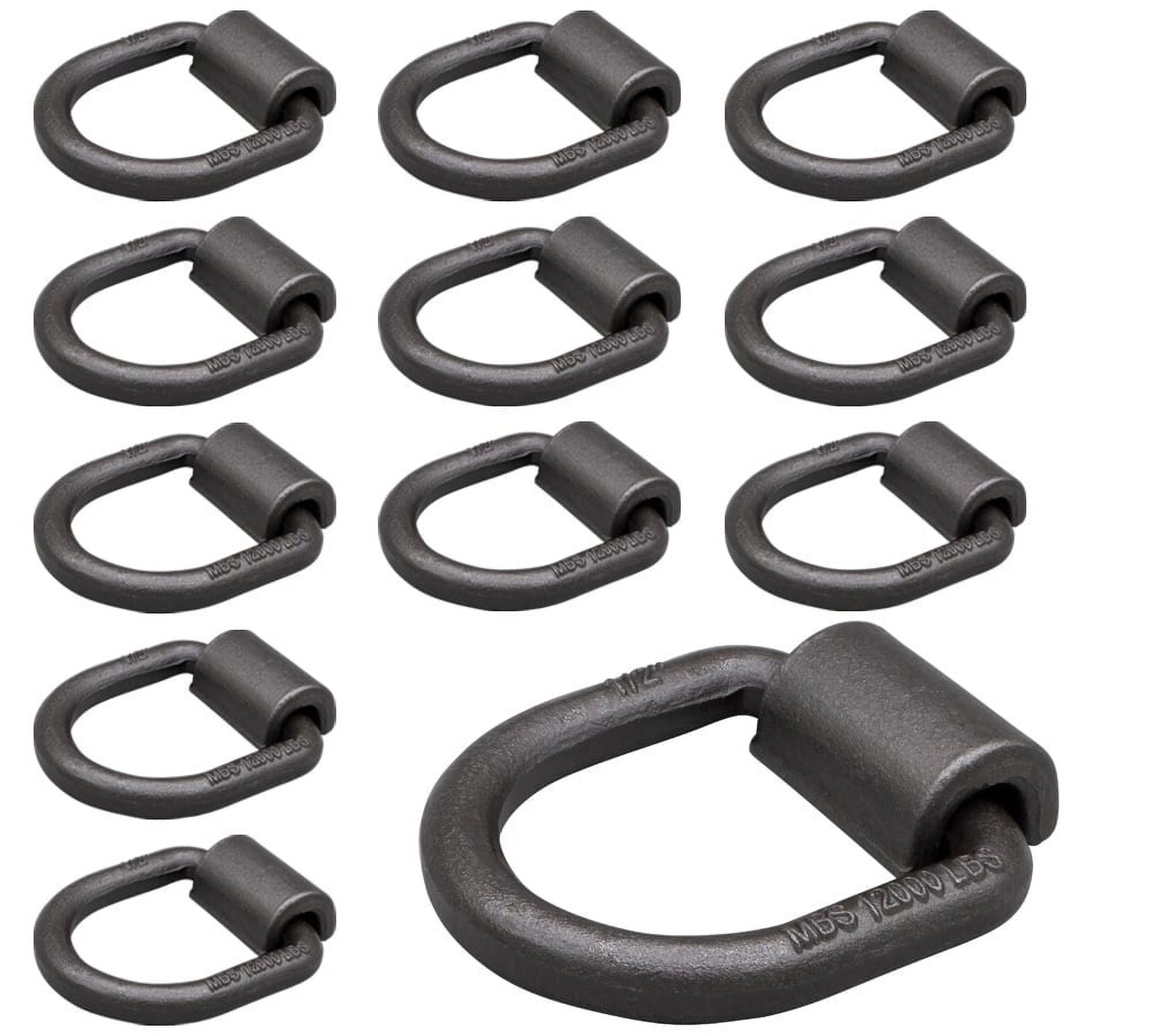 (12 Pack) 1/2" Heavy Duty Weld-On Forged D Ring 12,000 Lbs - Walmart.com