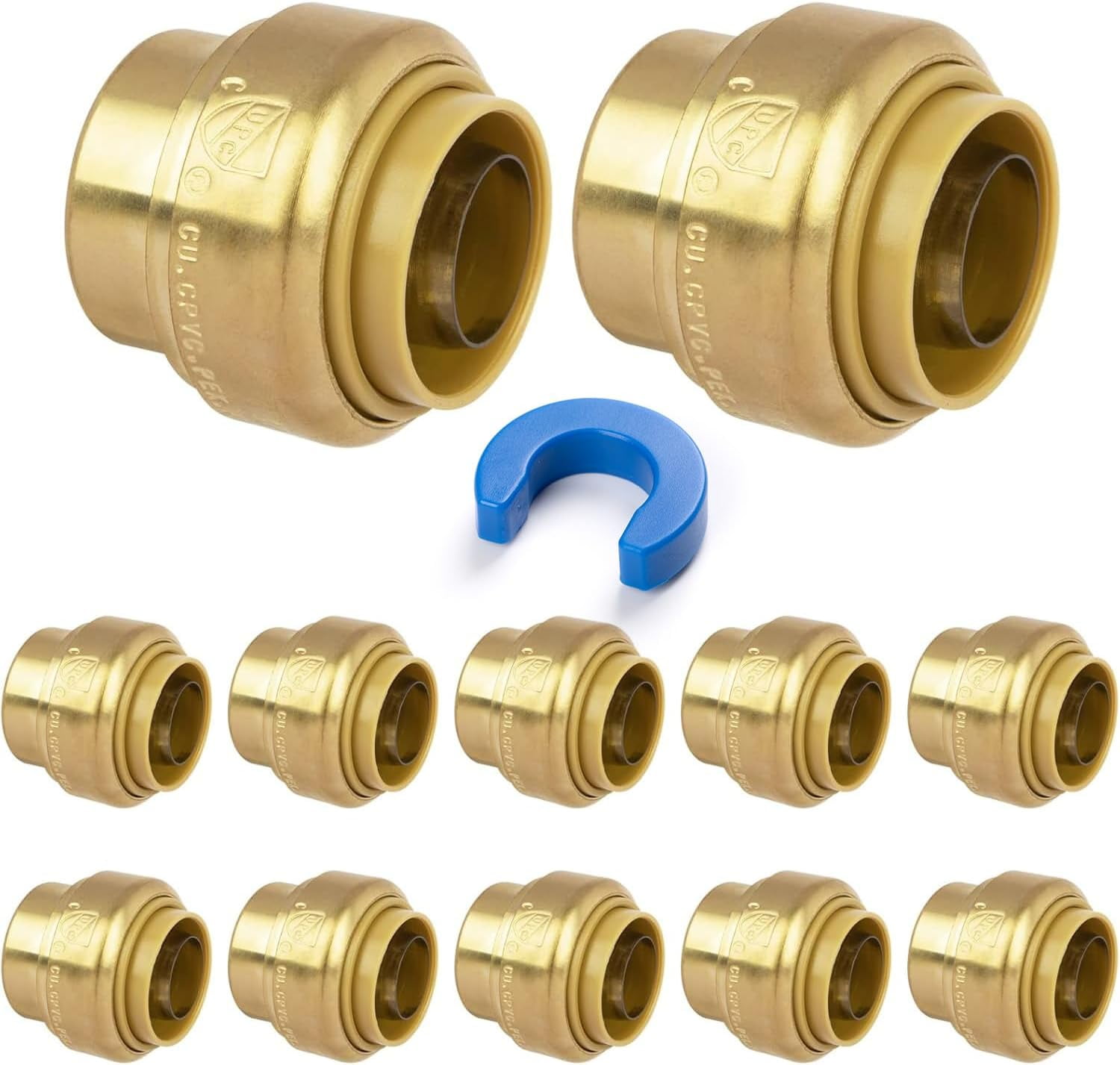 12-Pack 1/2" Push to Connect End Cap for PEX, Copper, CPVC Pipe, Brass ...