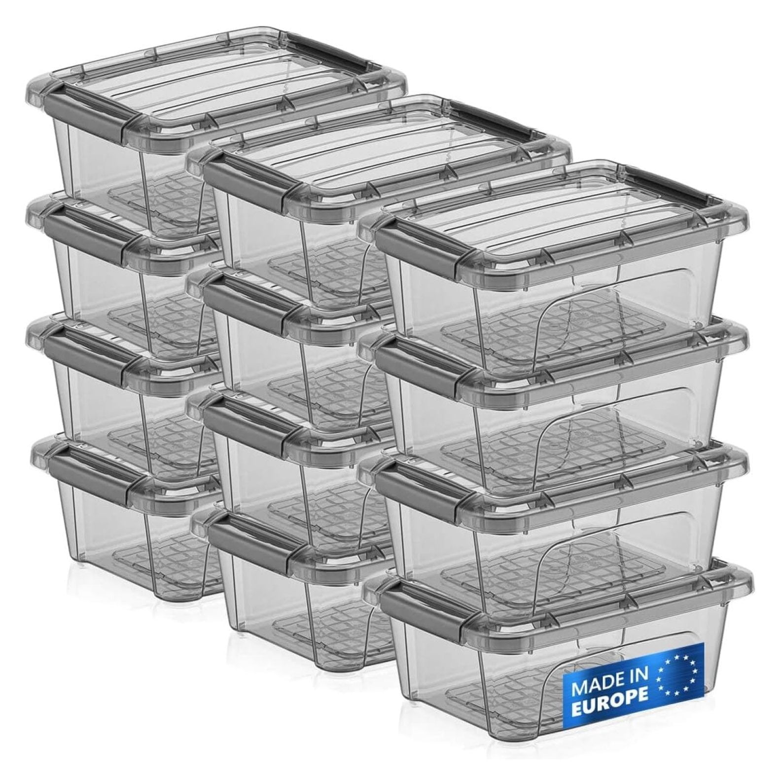 12 Pack 1.25 Quart, Small Storage Container Bin With Lids, Mini Plastic ...