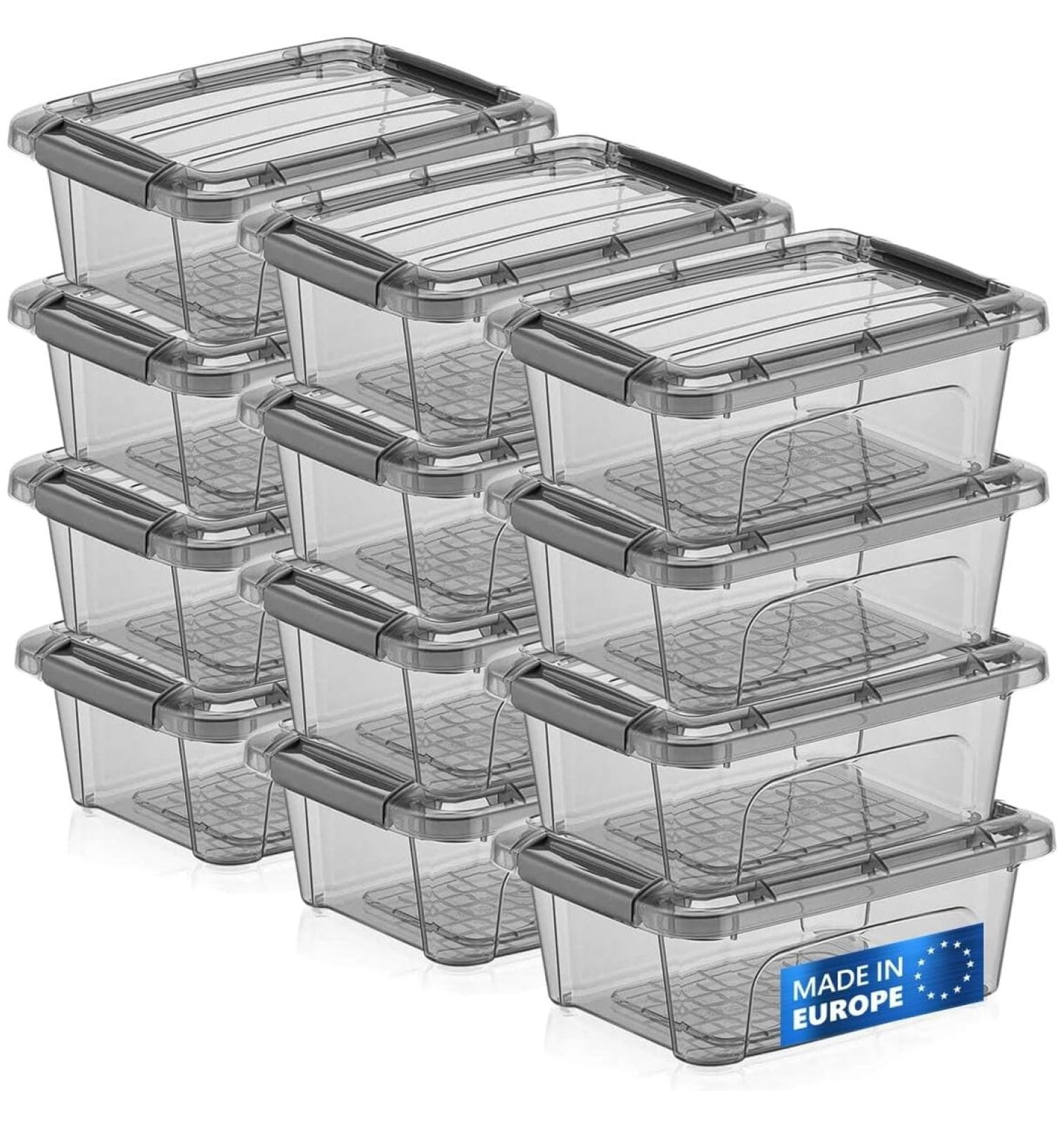 12 Pack 1.25 Quart, Small Storage Container Bin With Lids, Mini Plastic ...